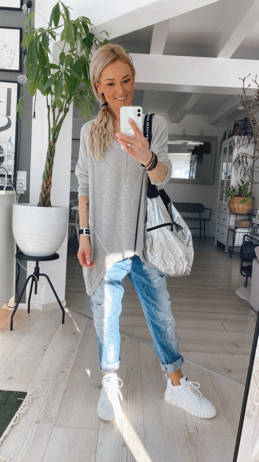 Shirt "Perfect Basic" 3/4 Ärmel | hellgrau | 38/3687_perfect_basic_3/4 ...